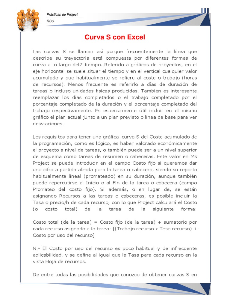 Curva S en Project Con Excel | PDF | Microsoft Excel | Informática