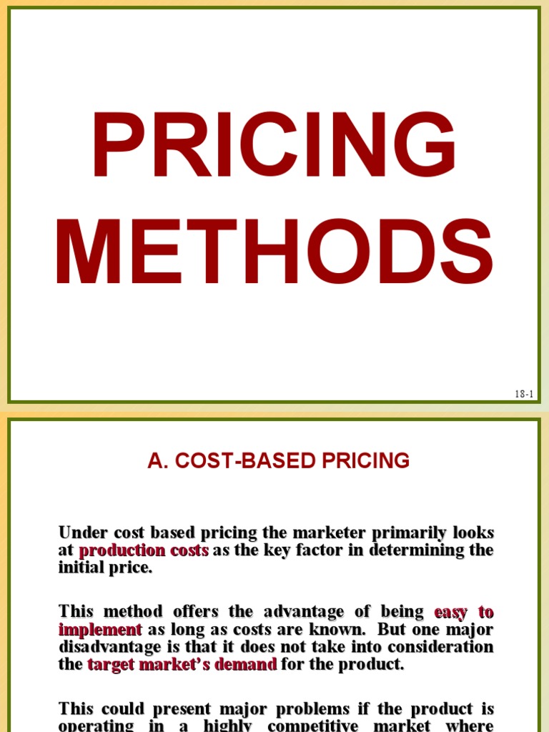 Pricing Methods | PDF | Pricing | Prices