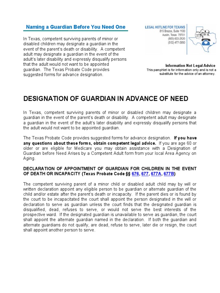 Designating Guardians Before the Need Arises: A Guide to Written ...