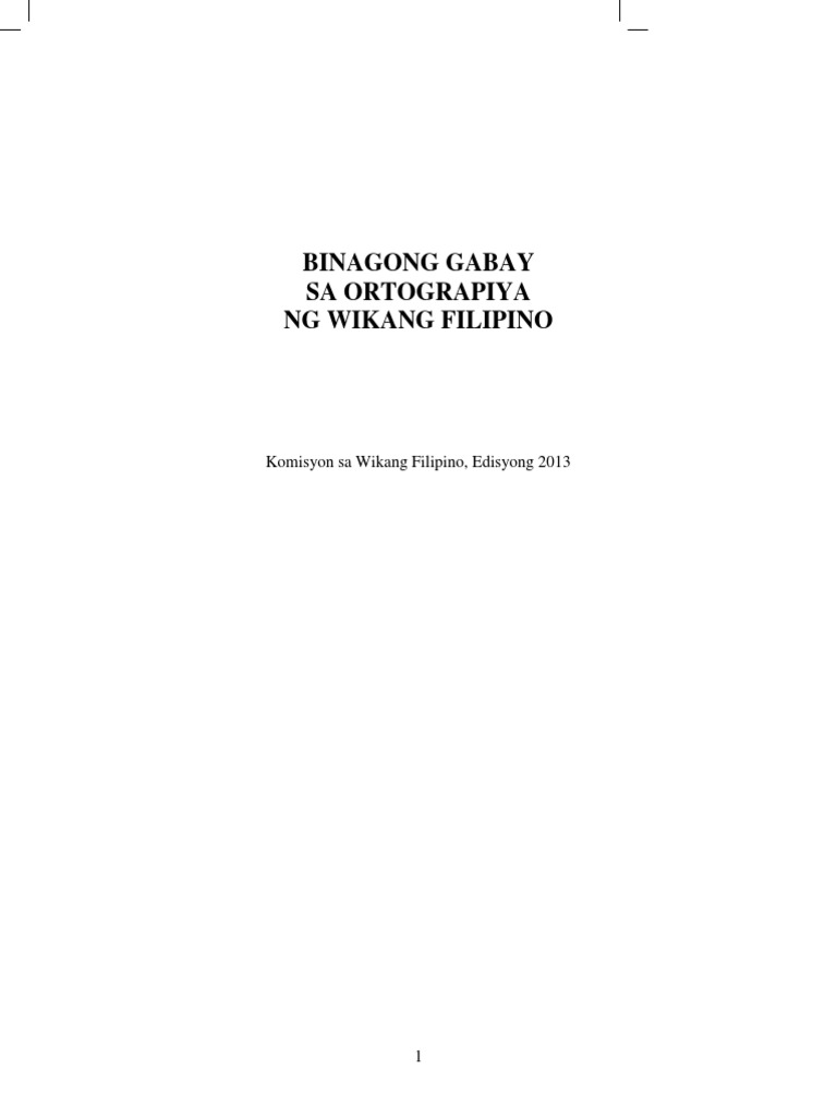 Ortograpiya NG Wikang Filipino | PDF