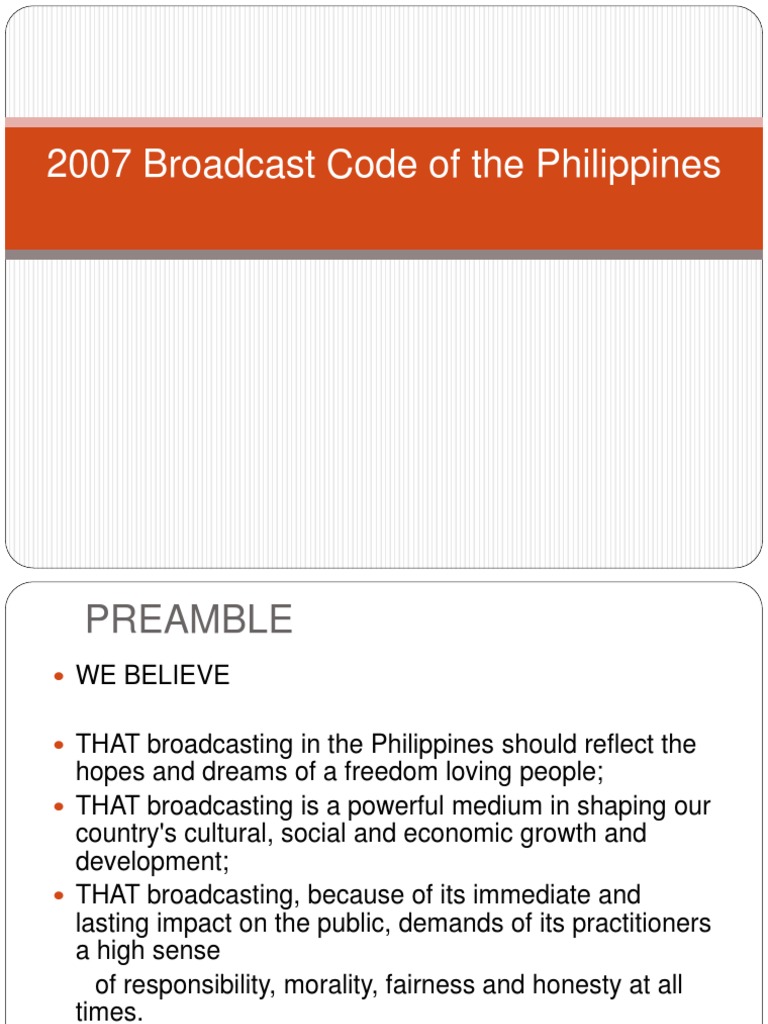 2007 Broadcast Code of The Philippines | PDF | News | Gambling