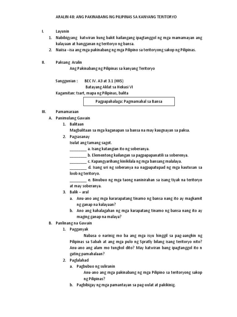 Lesson Plan HKS 48 | PDF