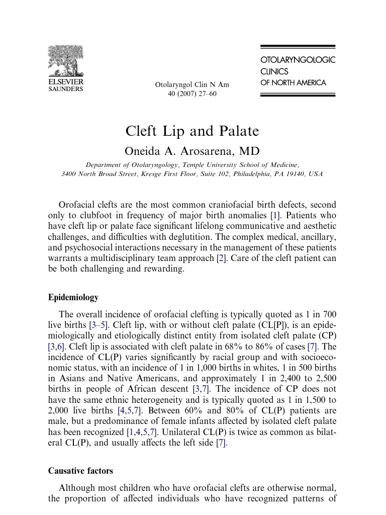 Cleft Lip and Palate | PDF | Human Anatomy