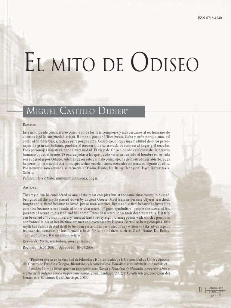 Castillo, M. - El Mito de Odiseo | PDF | Odiseo | Odisea
