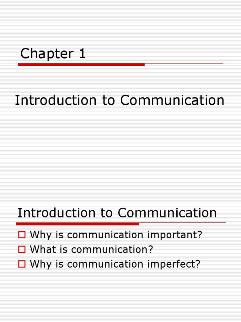 CH 1 Introduction To Communication | PDF | Semantics | Communication