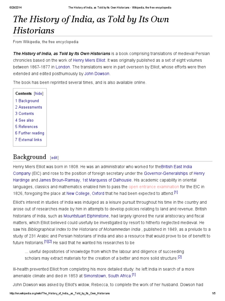 The History of India, As Told by Its Own Historians - Wikipedia, The ...
