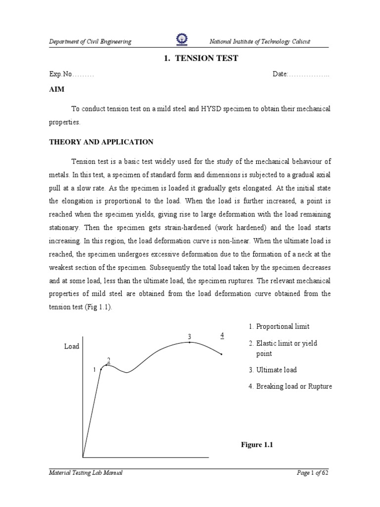 MT Lab Manual | PDF | Deformation (Engineering) | Bending