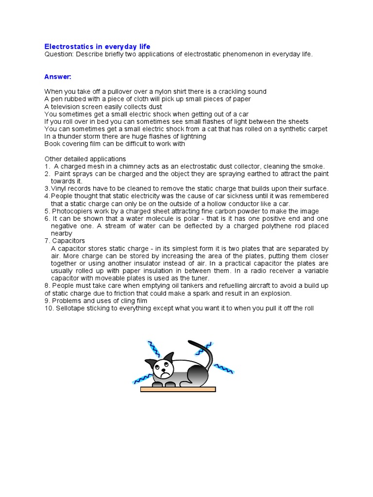 Electrostatics and Everyday Life | PDF