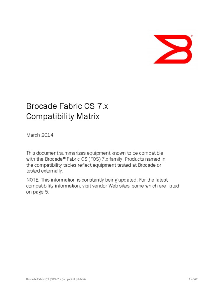 Brocade Compatibility Matrix Fos 7x MX | PDF | Network Switch ...