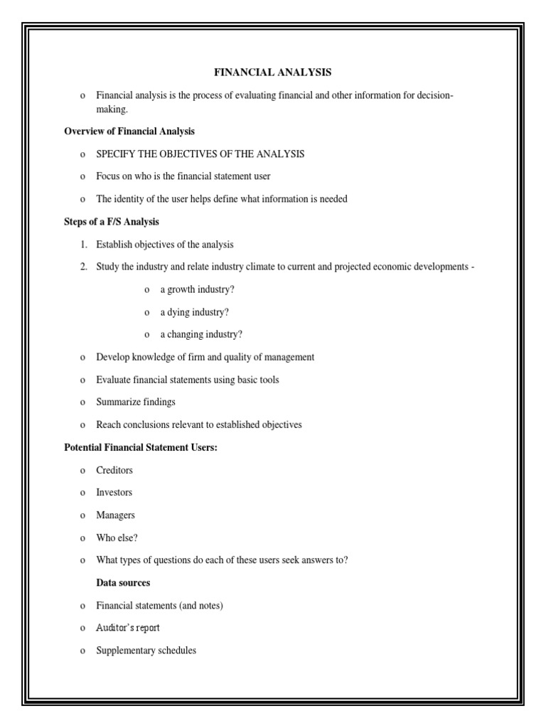 Overview of Financial Analysis | PDF | Dividend | Debt