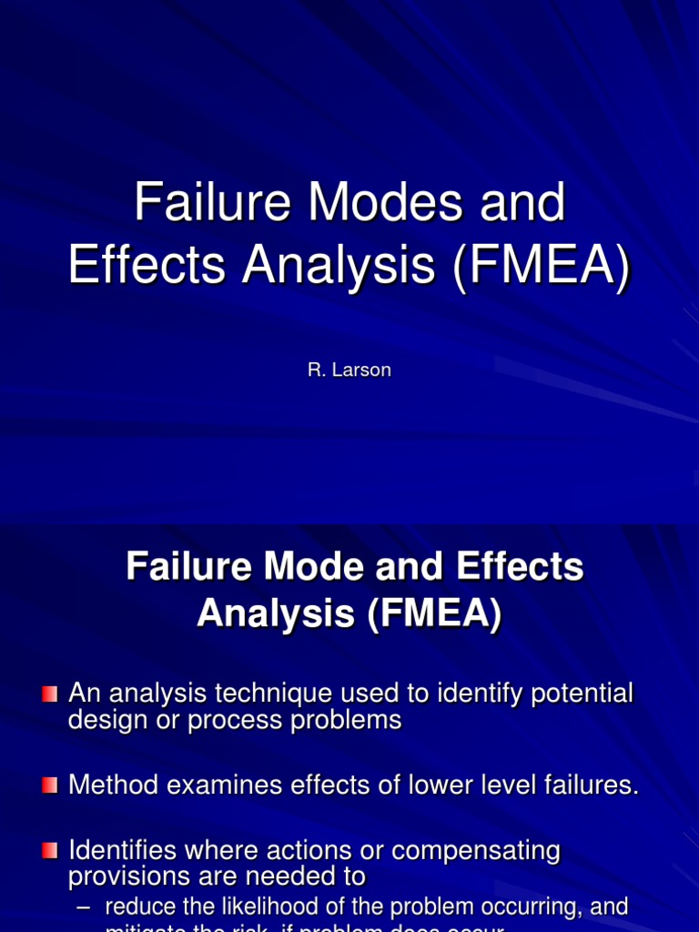 Failure Modes and Effects Analysis (FMEA) | Reliability Engineering | Applied And ...