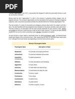 Murray's Psychogenic Needs Explained | PDF
