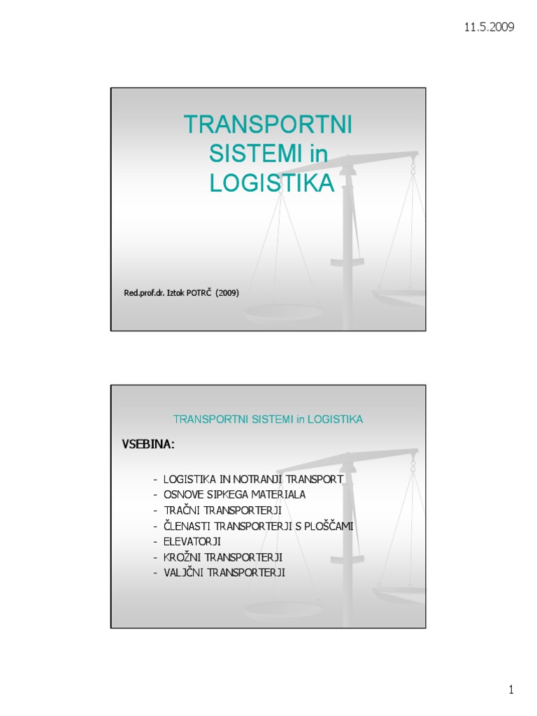 Transportni Sistemi in Logistika | PDF