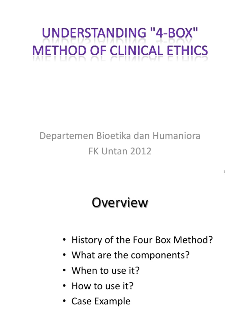 The 4-Box Method of Clinical Ethics.pdf | Autonomy | Patient