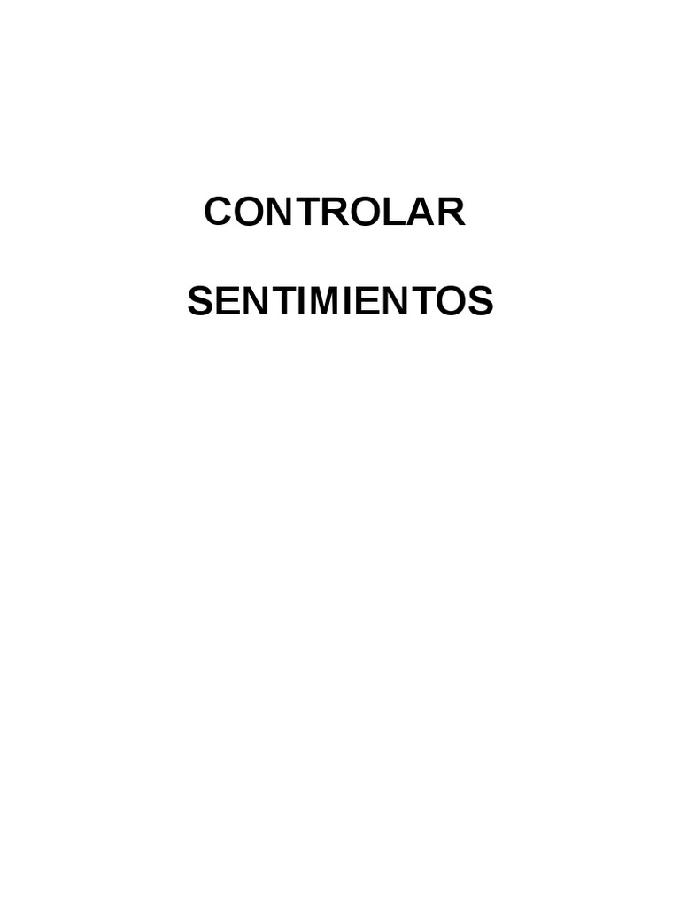 Controlar Sentimientos | PDF