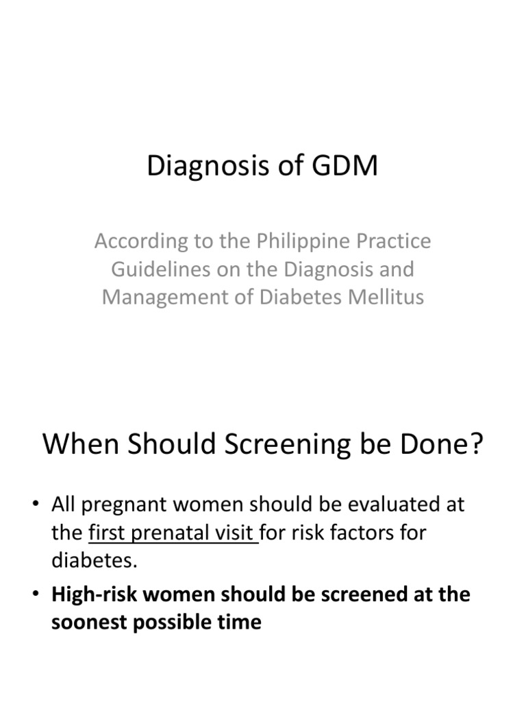 Diagnosis of GDM | PDF