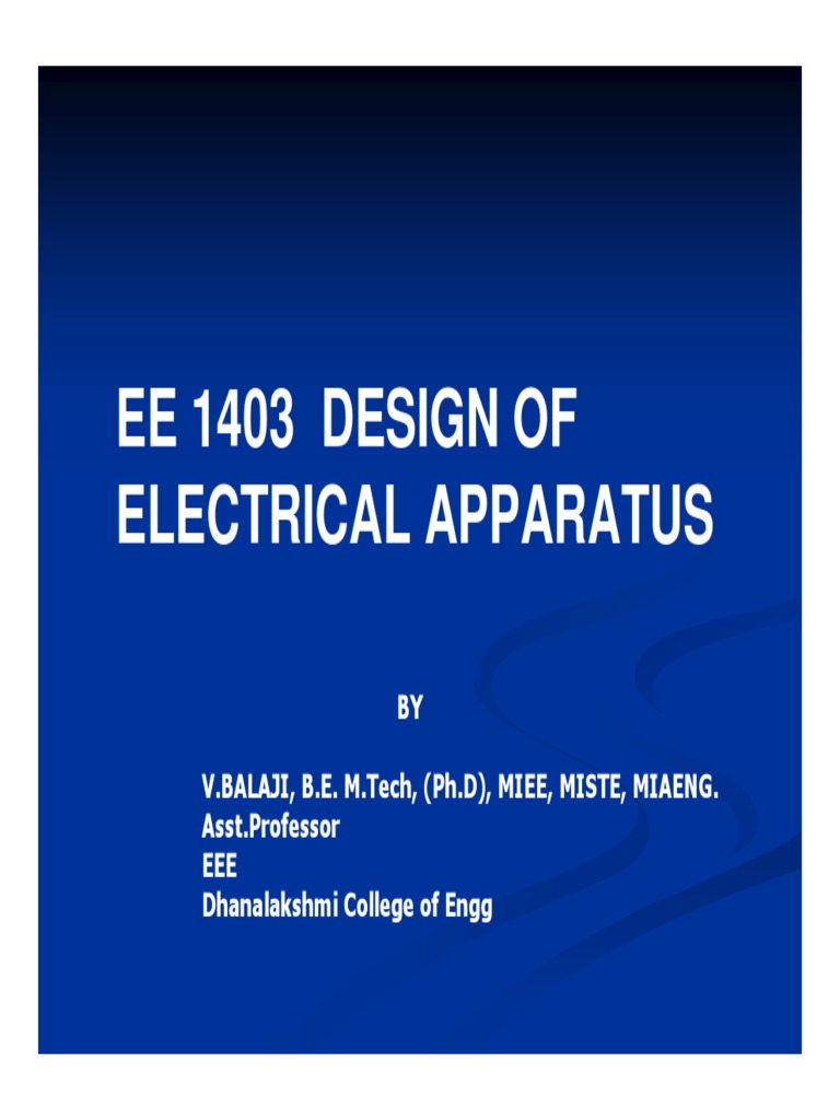 Electrical Machine Design Concepts | PDF | Science & Mathematics
