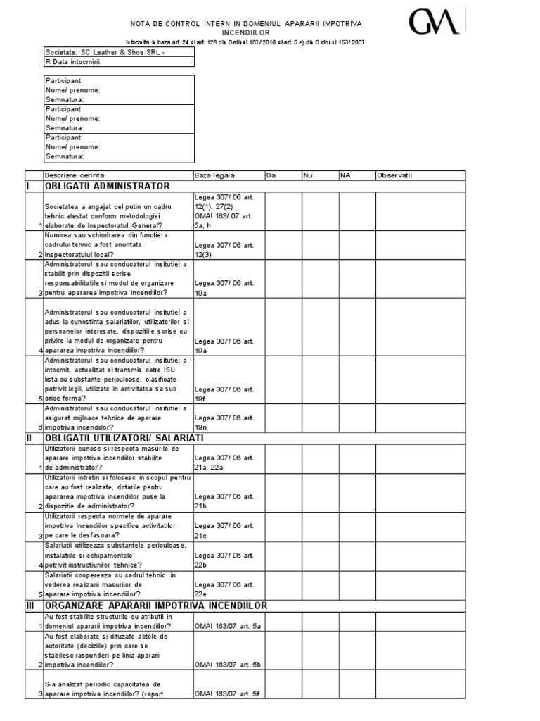 Psi Nota Control Intern 2013 | PDF
