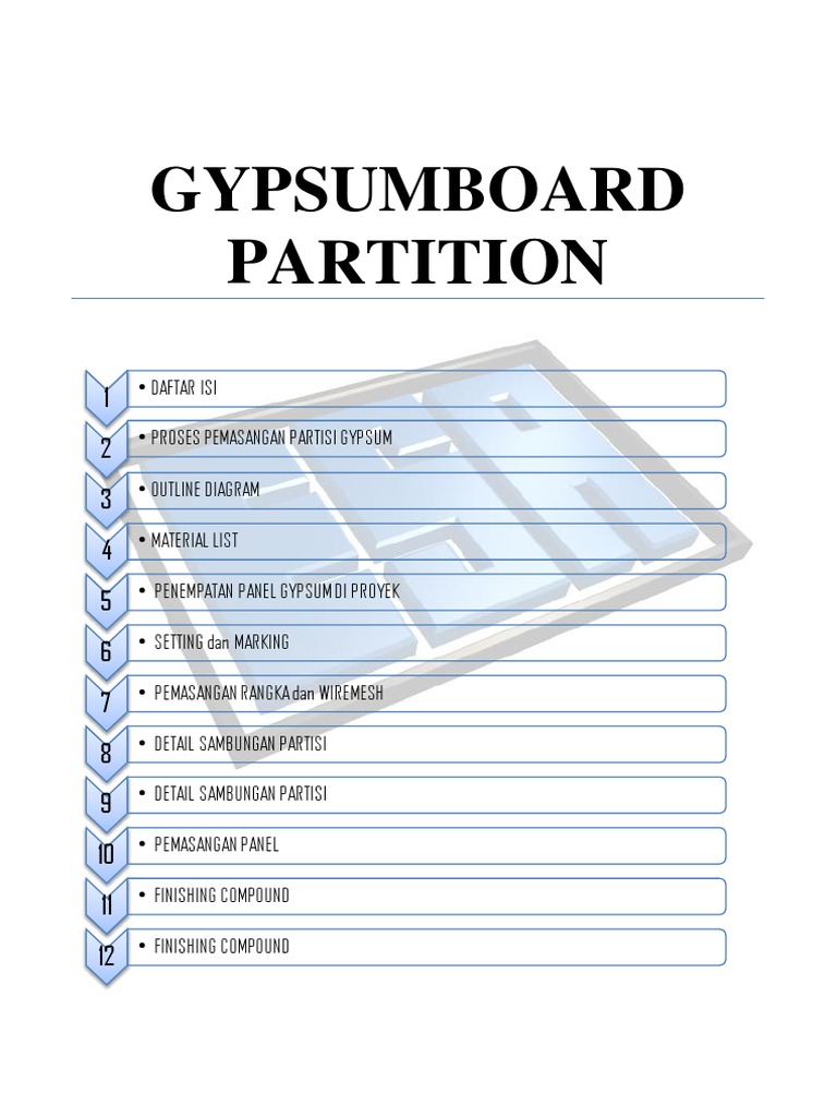 Cara Pemasangan Partisi Gypsum Fullsistem Jayaboard | PDF