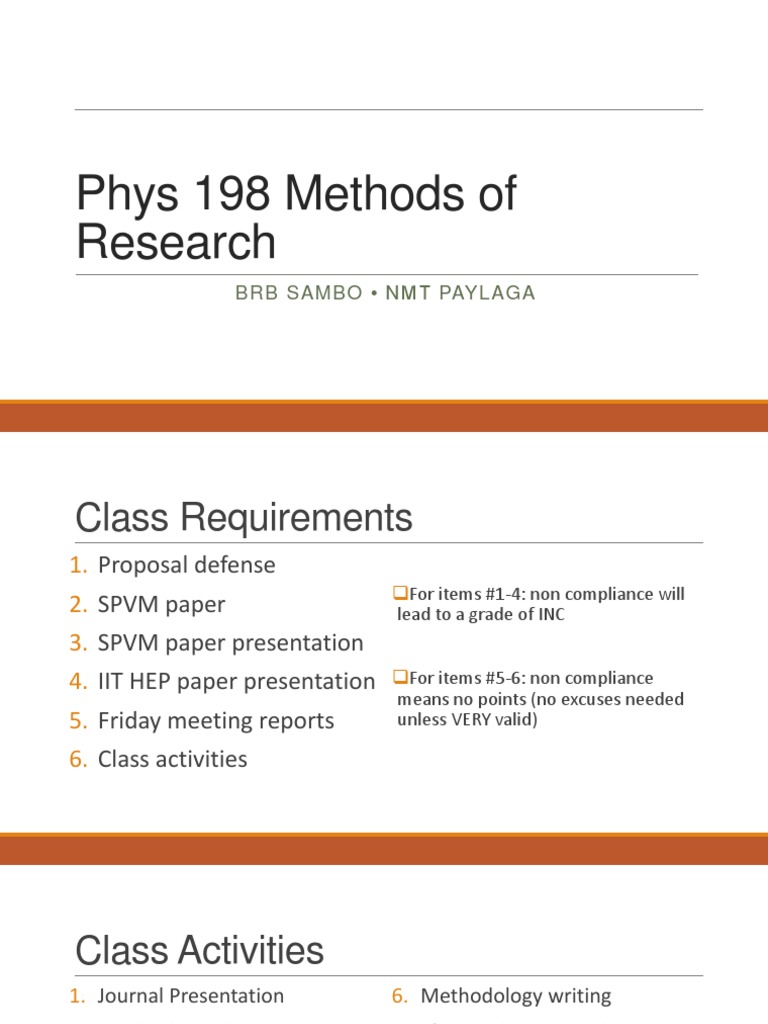 Phys 198 Methods of Research: BRB Sambo - NMT Paylaga | PDF | Learning | Psychological Concepts