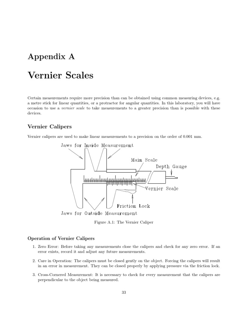 Vernier Scales: Appendix A | PDF | Measurement | Scientific Observation