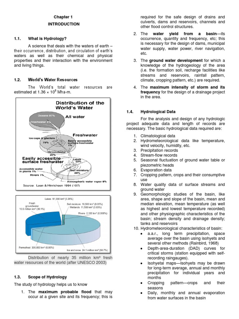 An Introduction to Fundamental Hydrology Concepts and the Hydrologic Cycle | PDF | Drainage ...
