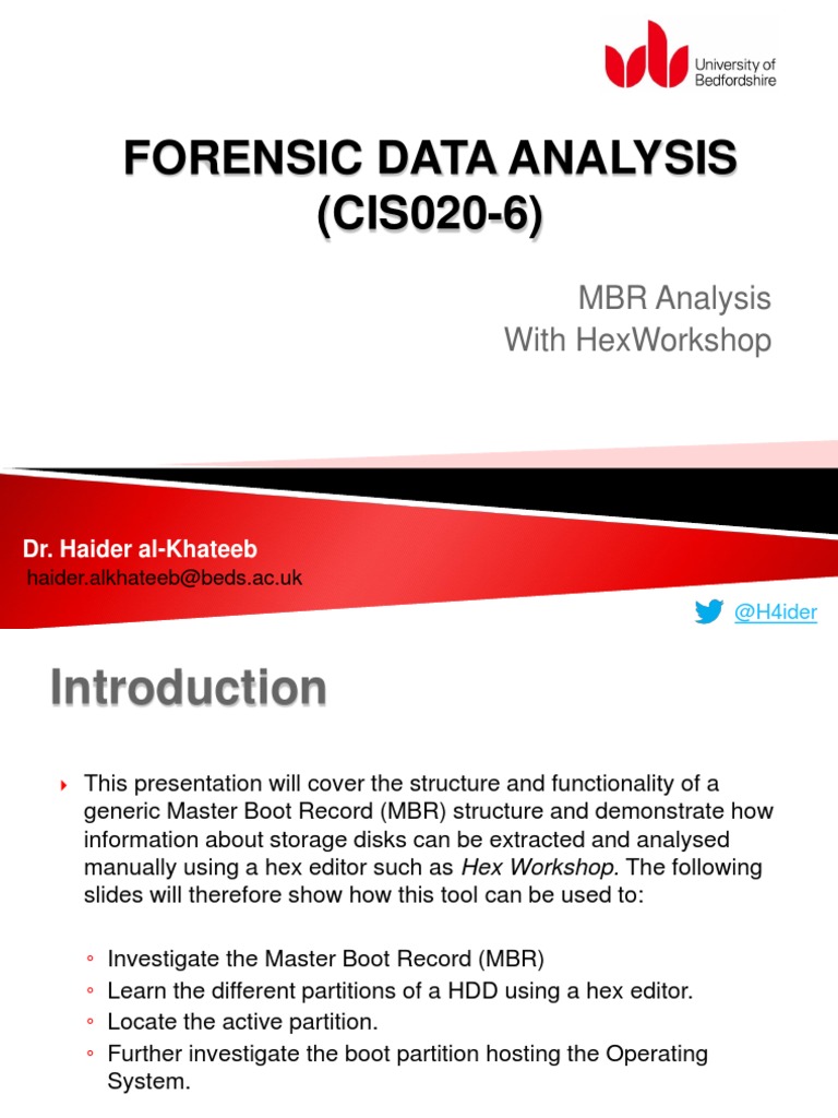 MBR Structure and Analysis with Hex Workshop | PDF | Booting | Areas Of ...