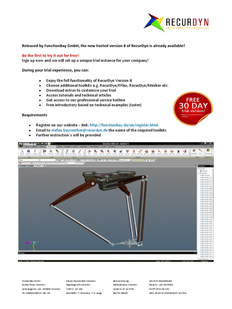 RecurDyn Version 8 Trial Offer | PDF
