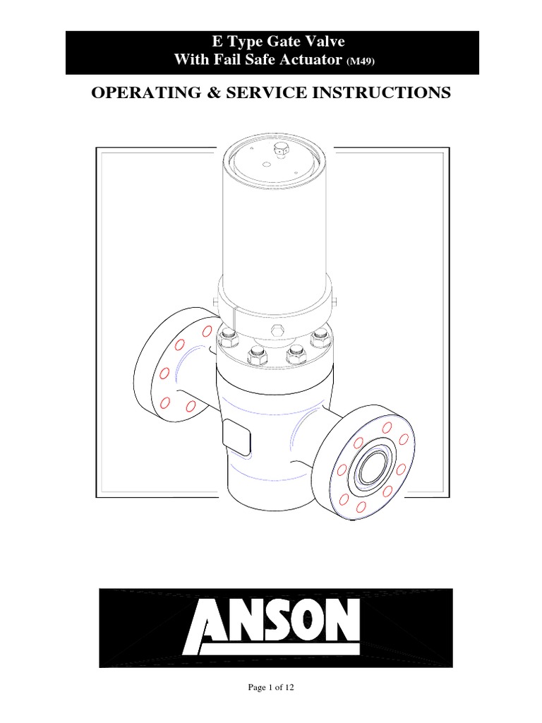 Anson E Typs Gate Valve With Fail Safe Closed Actuator | PDF | Valve ...