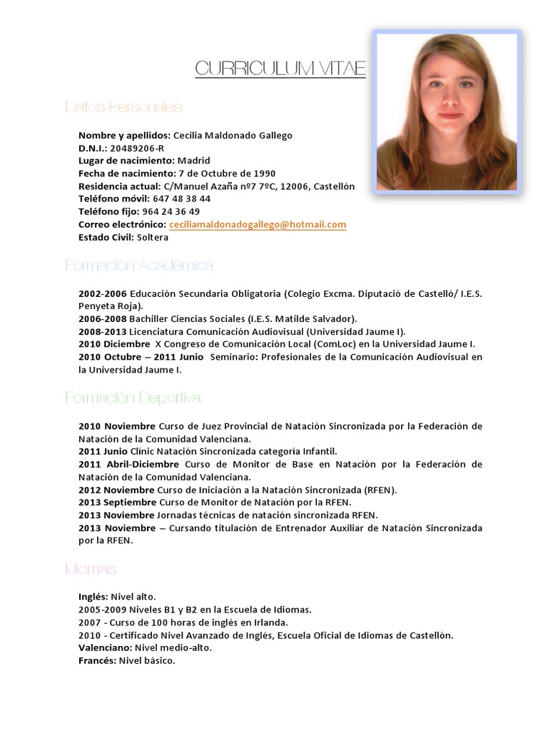 Currículum Vitae Cecilia Maldonado | PDF
