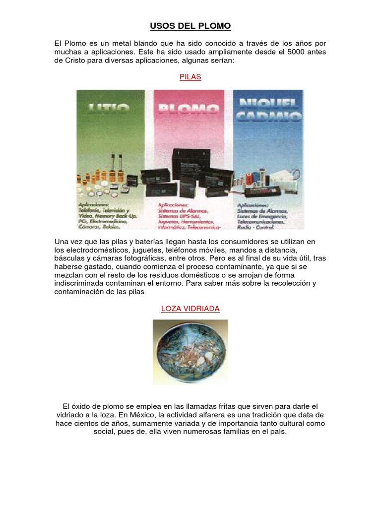 Usos Del Plomo | Dirigir | Pinturas