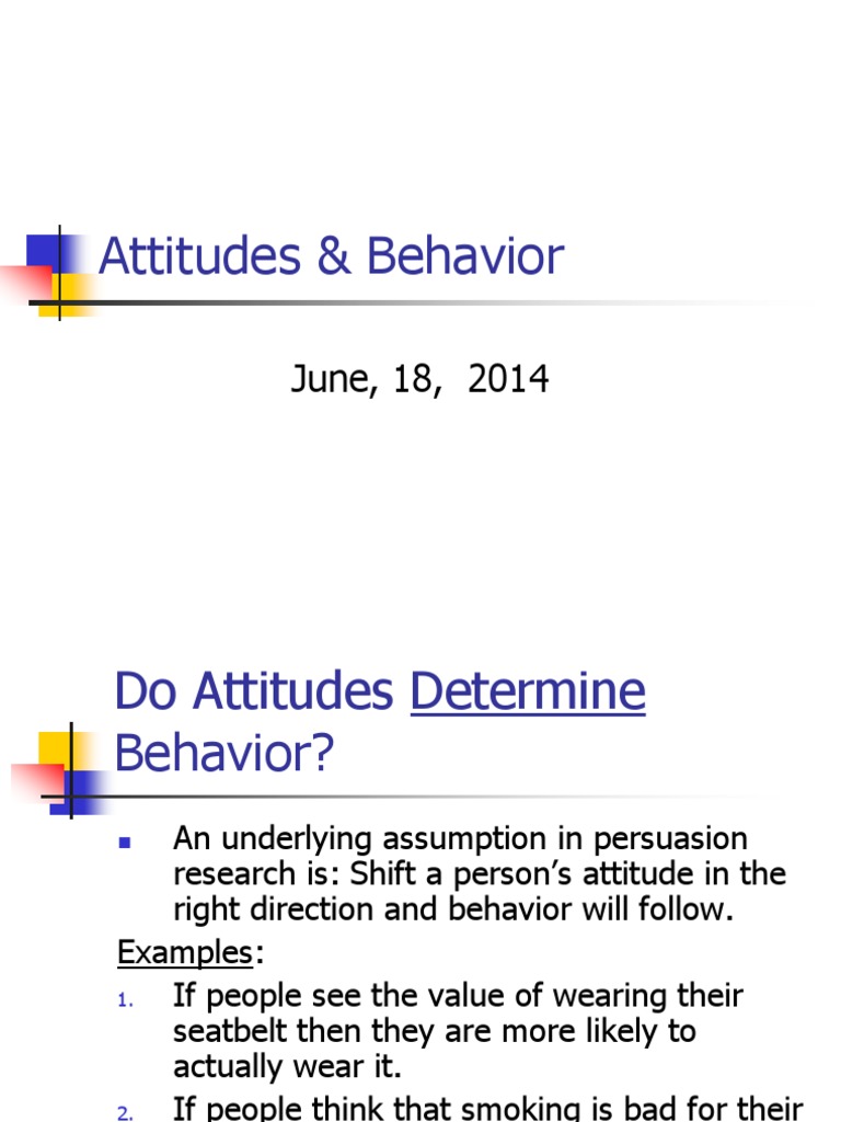 Attitude & Behavior | PDF | Attitude (Psychology) | Norm (Social)