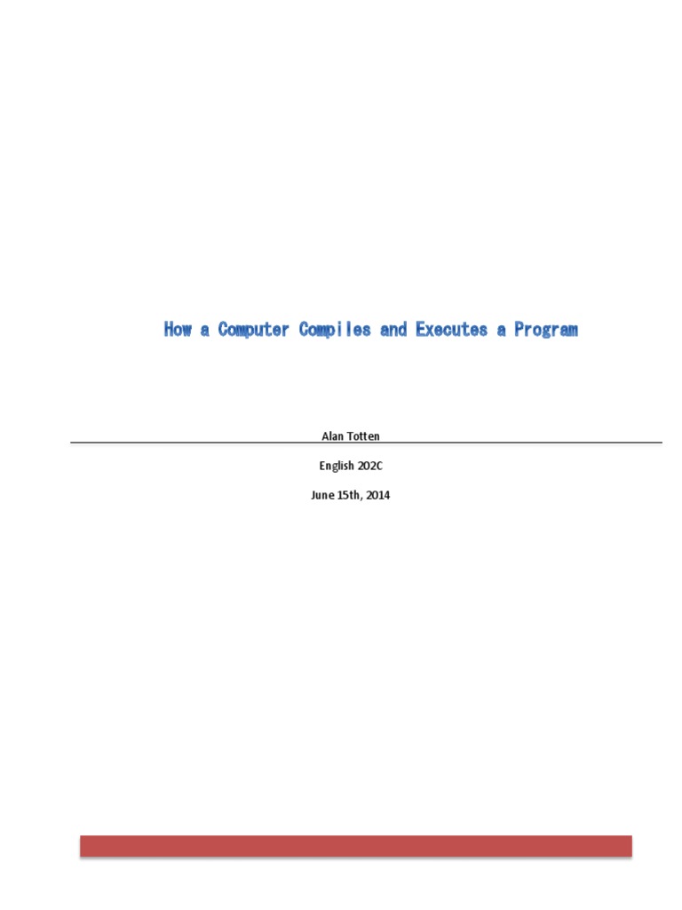 How A Computer Compiles and - Executes A Program | PDF | Source Code ...