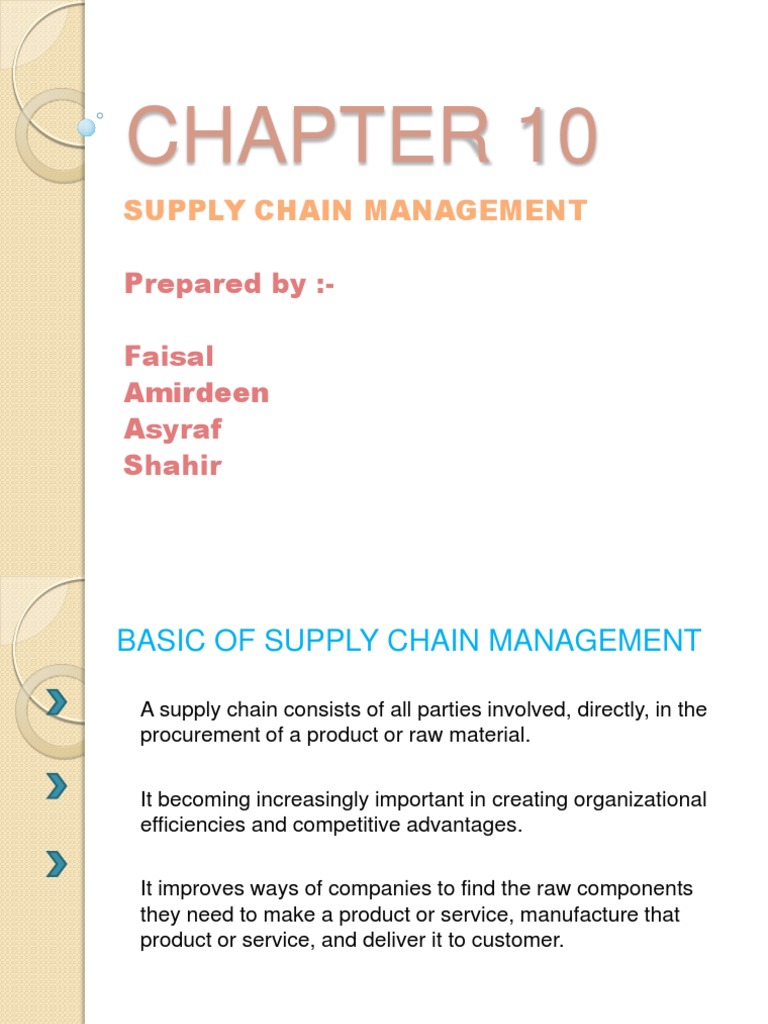 CHAPTER 10 Supply Chain Management | PDF | Supply Chain | Supply Chain ...