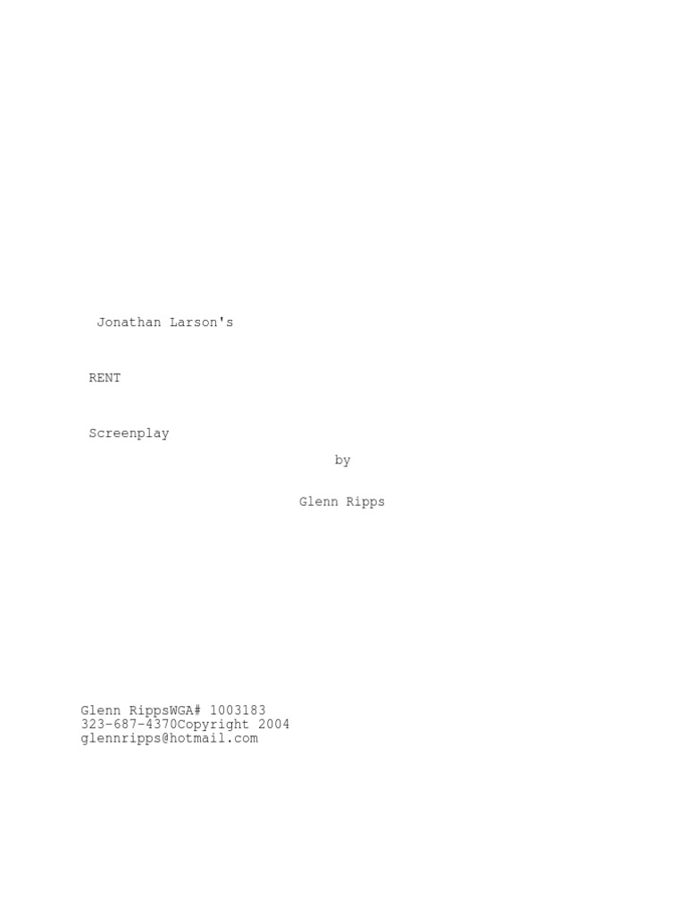 Rent Screenplay Script | PDF