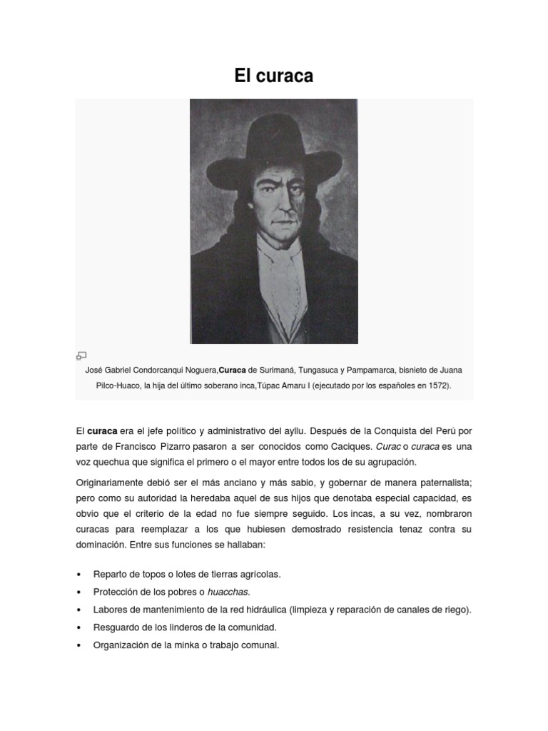 Funciones y significado del curaca | PDF | Pueblos Indígenas de las ...