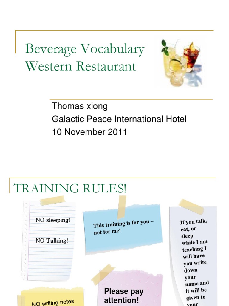 Beverage Vocabulary | PDF | Drink | Soft Drink
