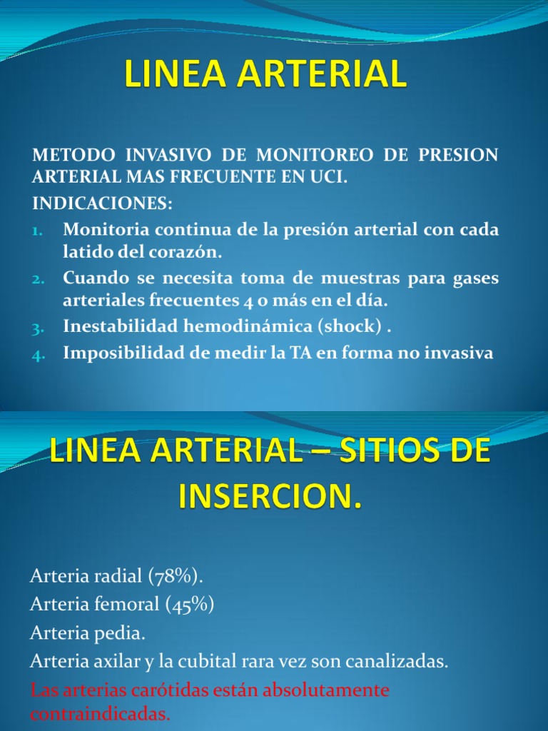 Linea Arterial en Uci | Terapia intravenosa | Medicina CLINICA