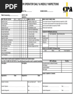 Bobcat Daily Inspection Checklist: Operator's Name: Signature Badge No ...