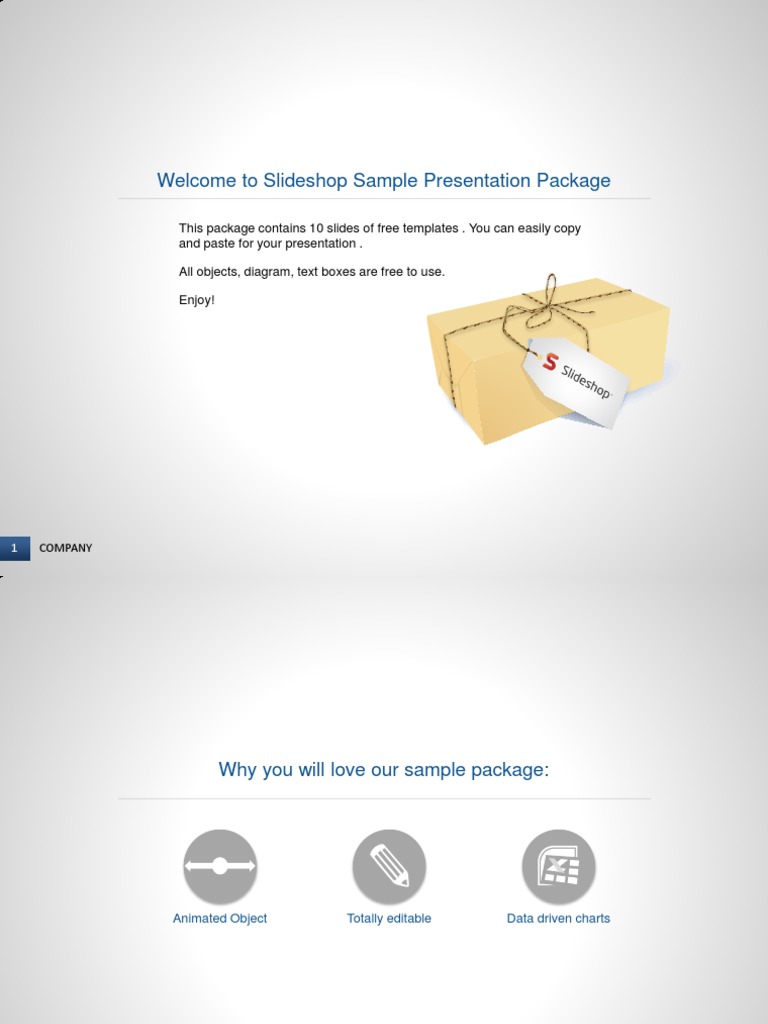 Welcome To Slideshop Sample Presentation Package | PDF
