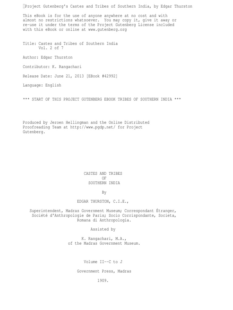 Castes and Tribes of Southern India by Edgar Thurston | PDF | Leather