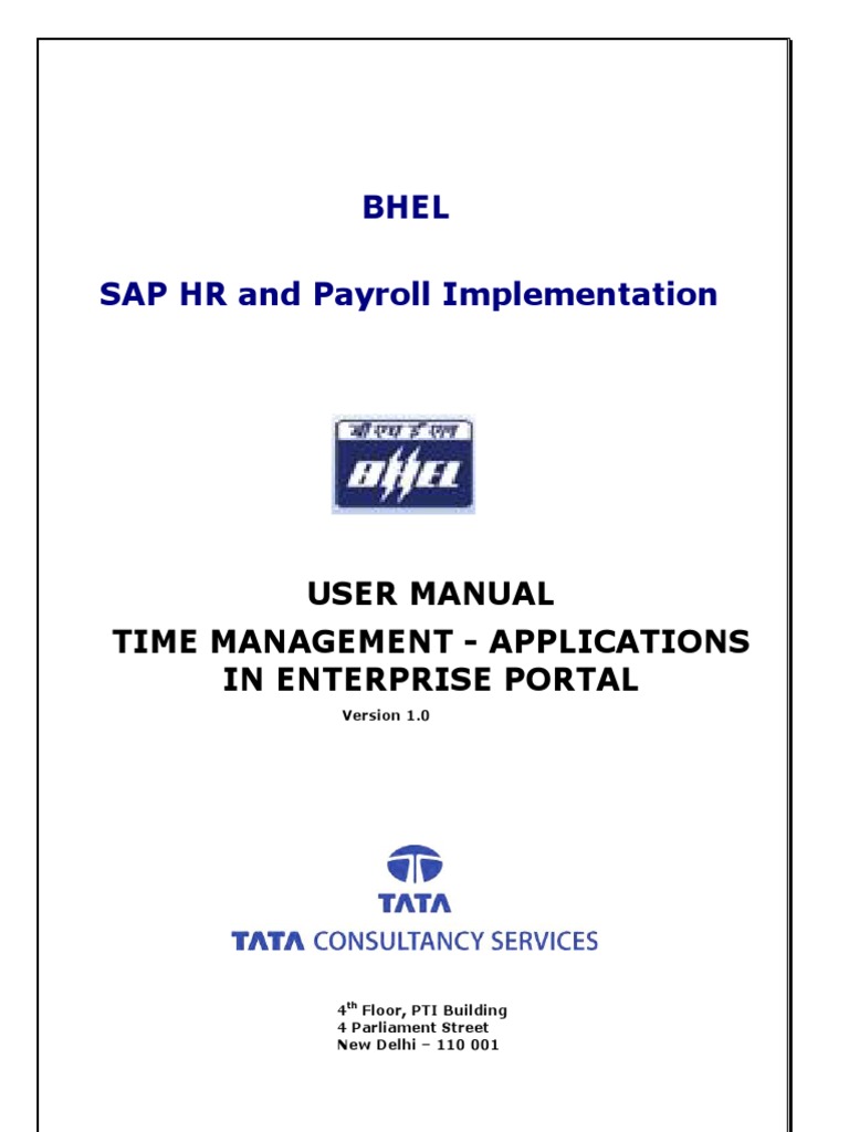User Manual ESS Time Management - Doc - ESS MANUAL PDF | PDF | Payroll ...