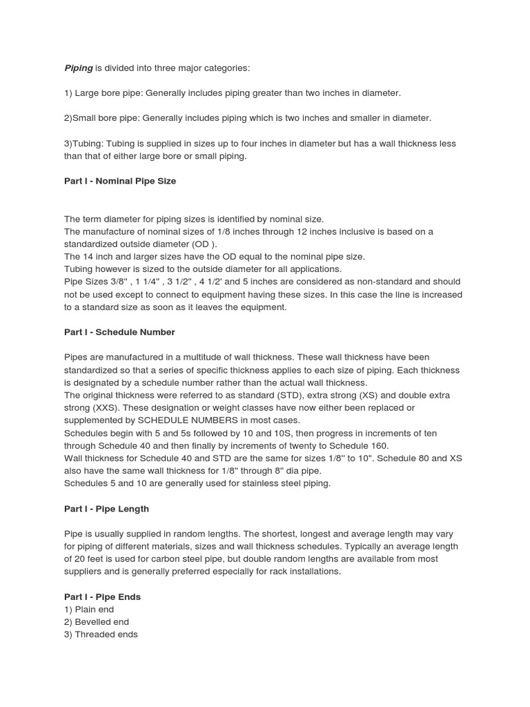 Piping Notes | PDF | Valve | Pipe (Fluid Conveyance)