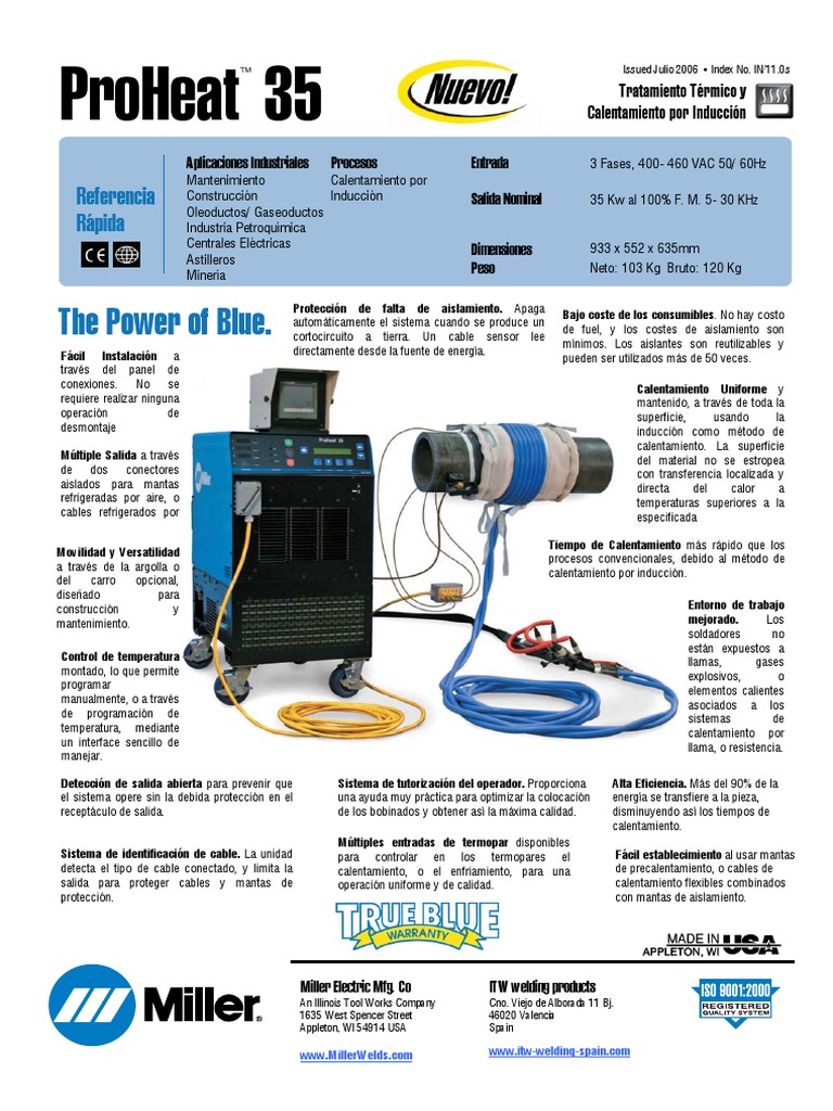 Miller ProHeat 35 | PDF | Par termoeléctrico | Refrigeración