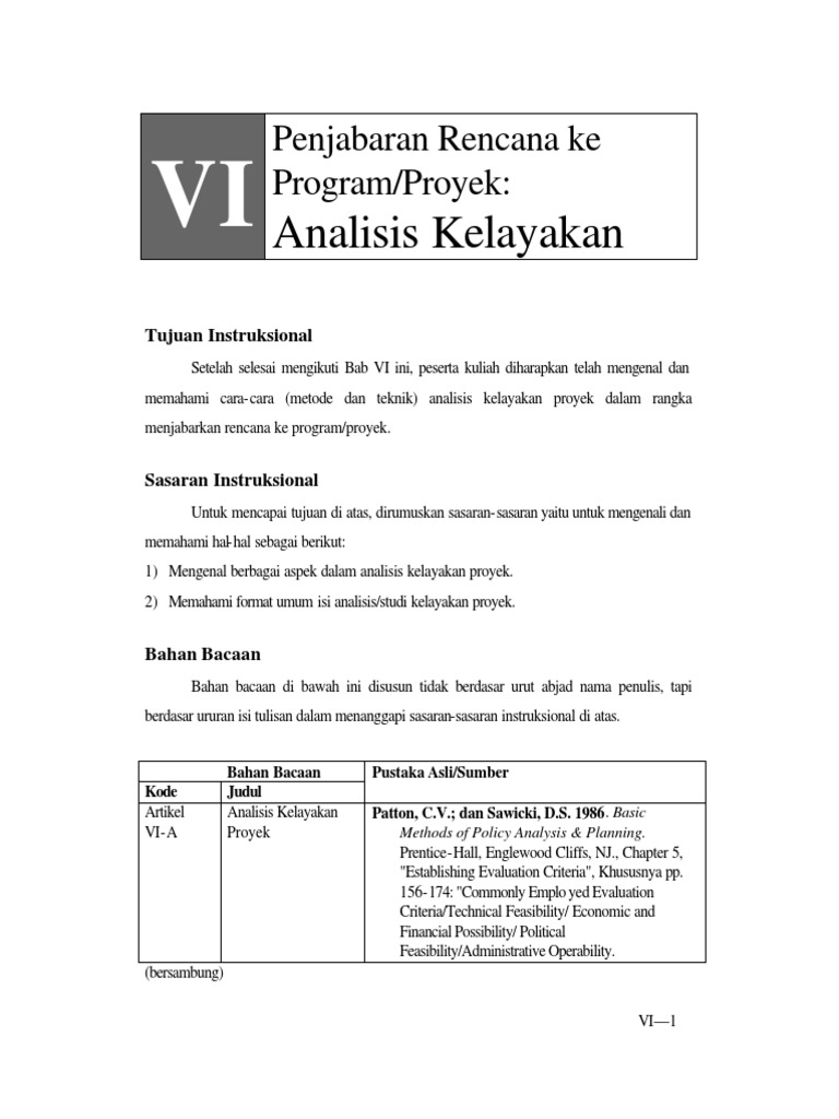 Contoh Studi Kelayakan Proyek | PDF