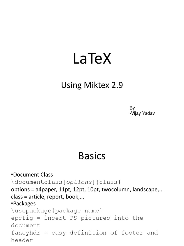 Latex: Using Miktex 2.9 | PDF | Exponential Function | Ellipsis