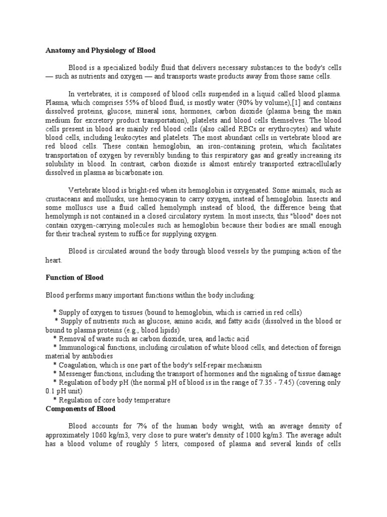 BLOOD ANATOMY AND PHYSIOLOGY PPT PDF Technical Specifications & Analysis