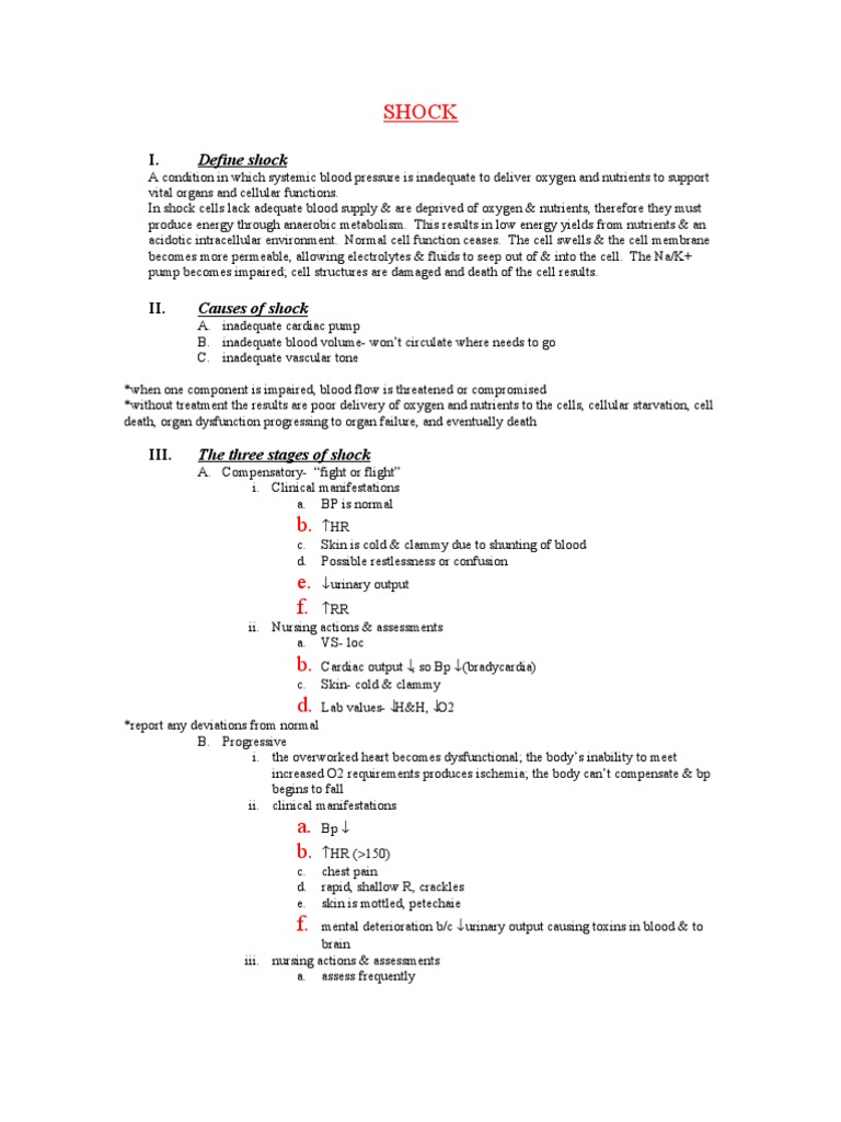 Shock | PDF | Shock (Circulatory) | Intravenous Therapy
