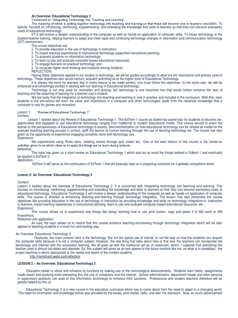 An Overview of Ed Tech 2 | PDF | Educational Technology | Education Reform