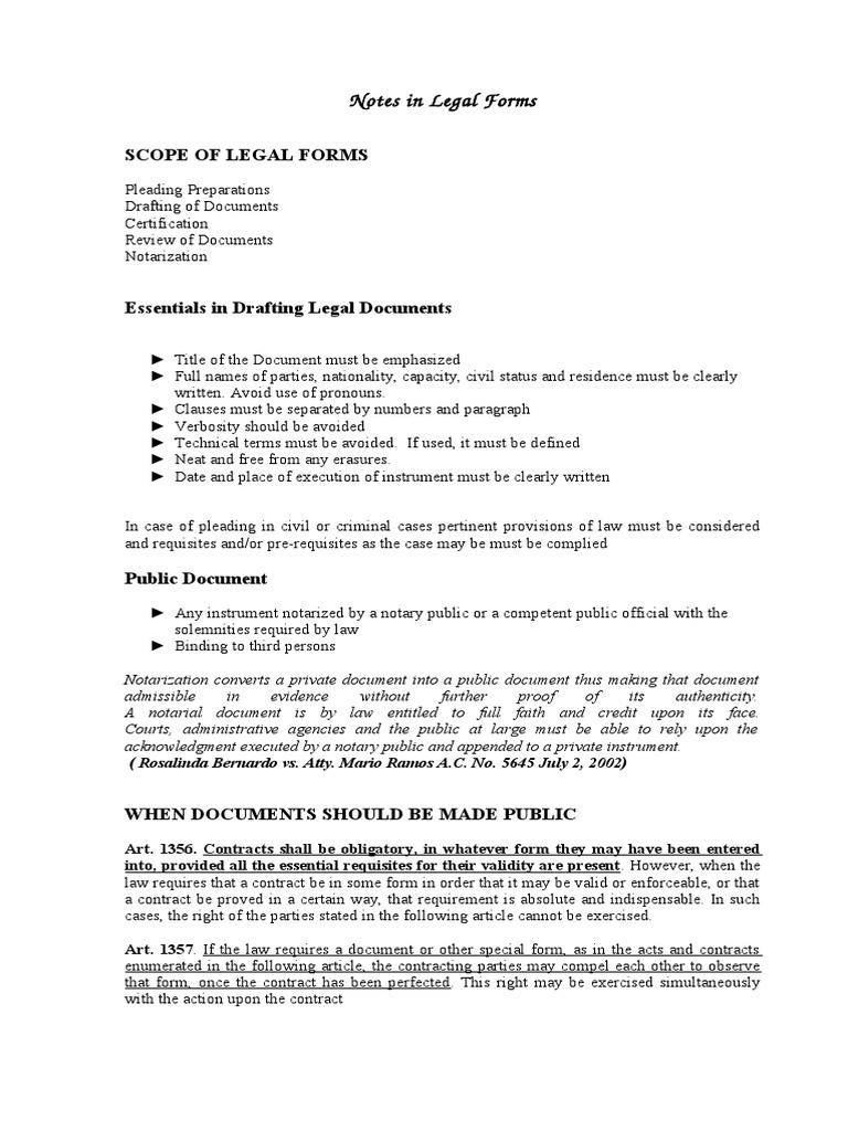 Notes in Legal Forms | PDF | Lease | Affidavit